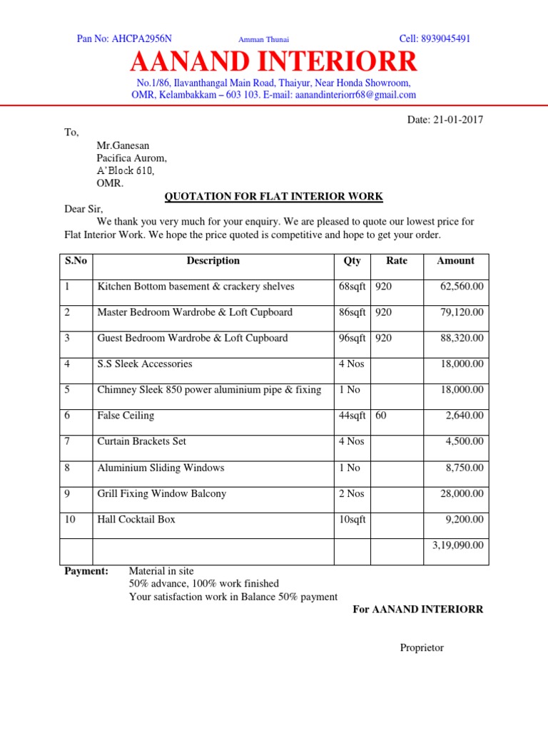 Flat Interior Work | PDF