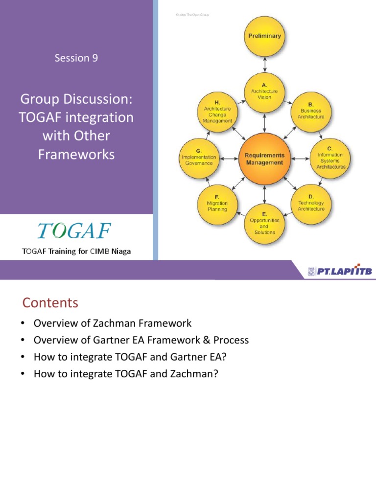 Sesi 09 - TOGAF Integration With Other Frameworks | PDF
