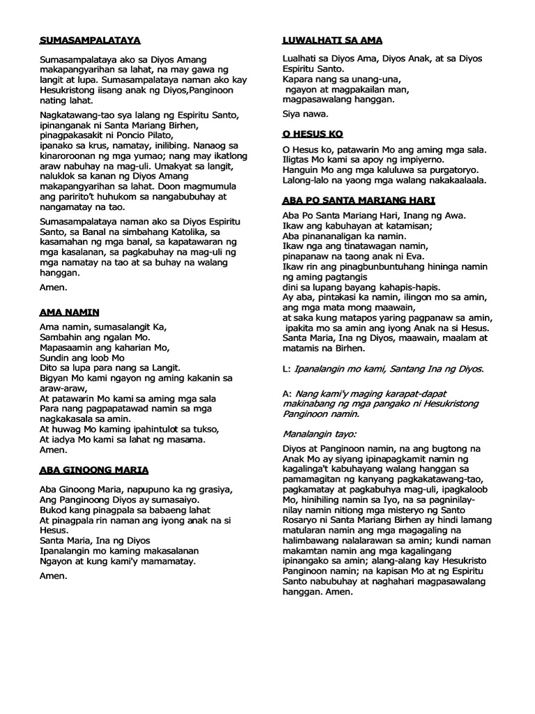 Mga Dasal | PDF