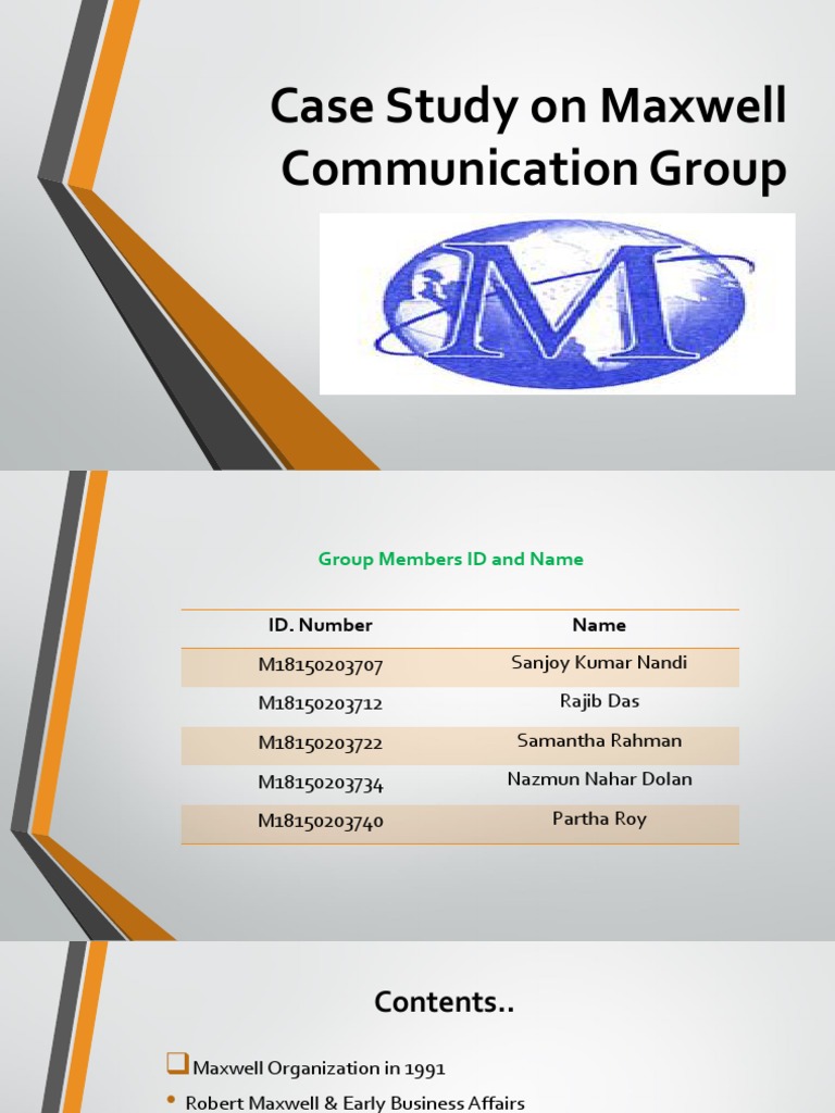 Maxwell Company | PDF