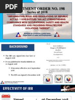 Ra 11058 - Irr - Do 198-18 - CMDF | PDF | Occupational Safety And ...