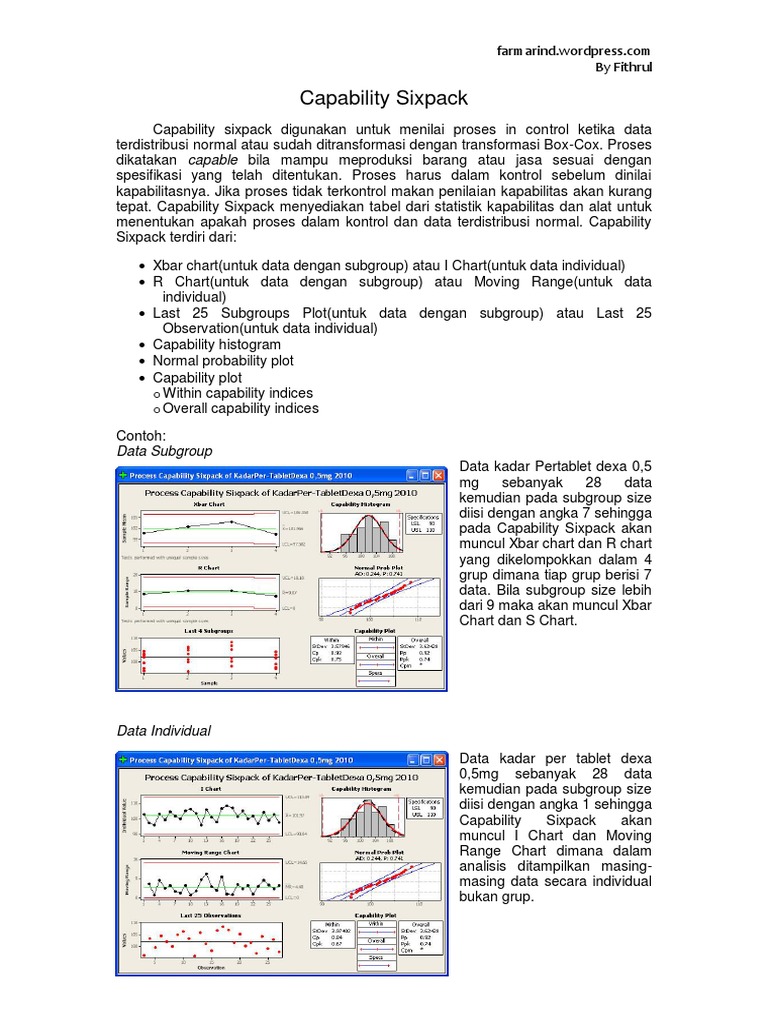 Capability Sixpack Minitab | PDF