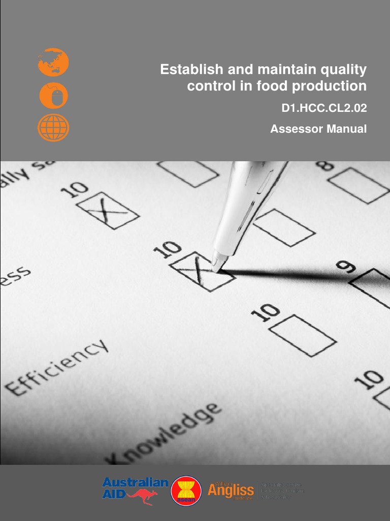 AM Establish Maintain Quality Control in Food Prod Final | PDF