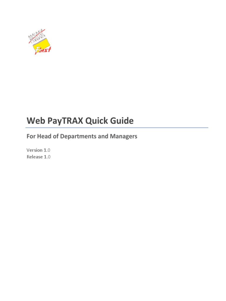 WebPayTRAX HOD Quick Guide | PDF