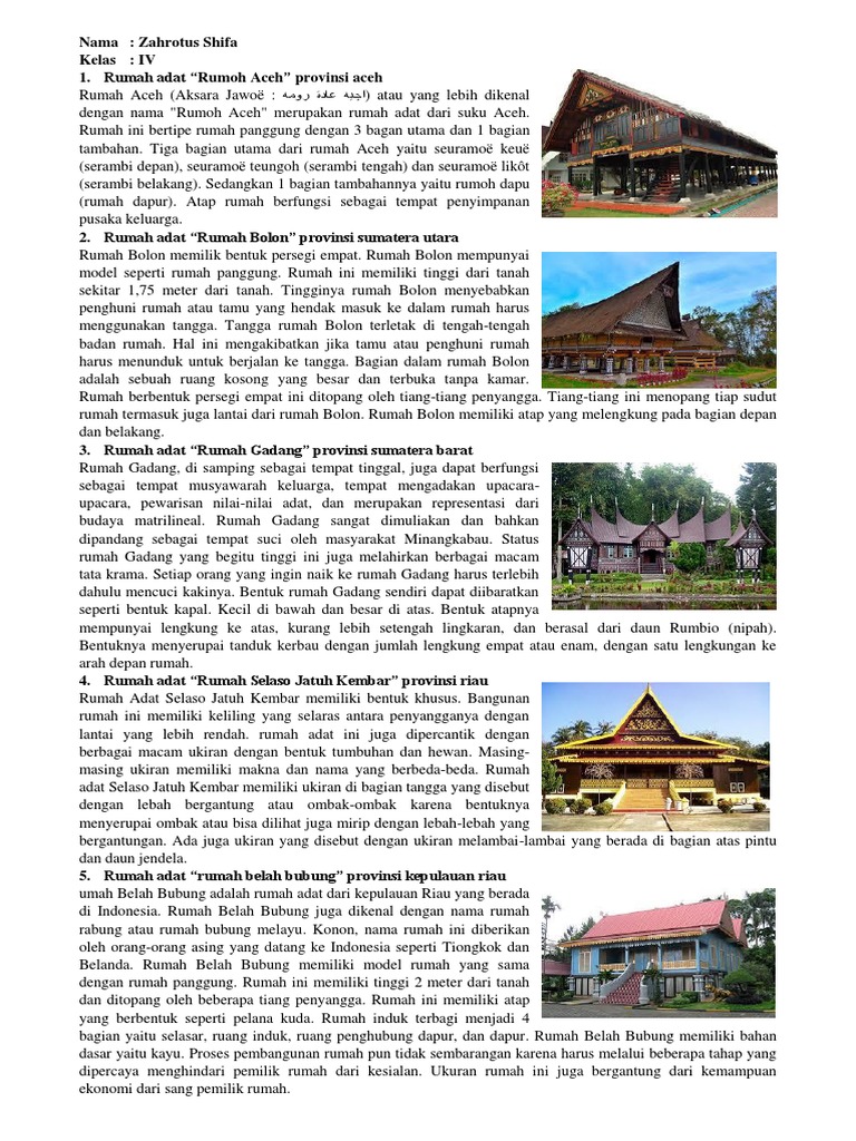 Rumah Adat Indonesia | PDF