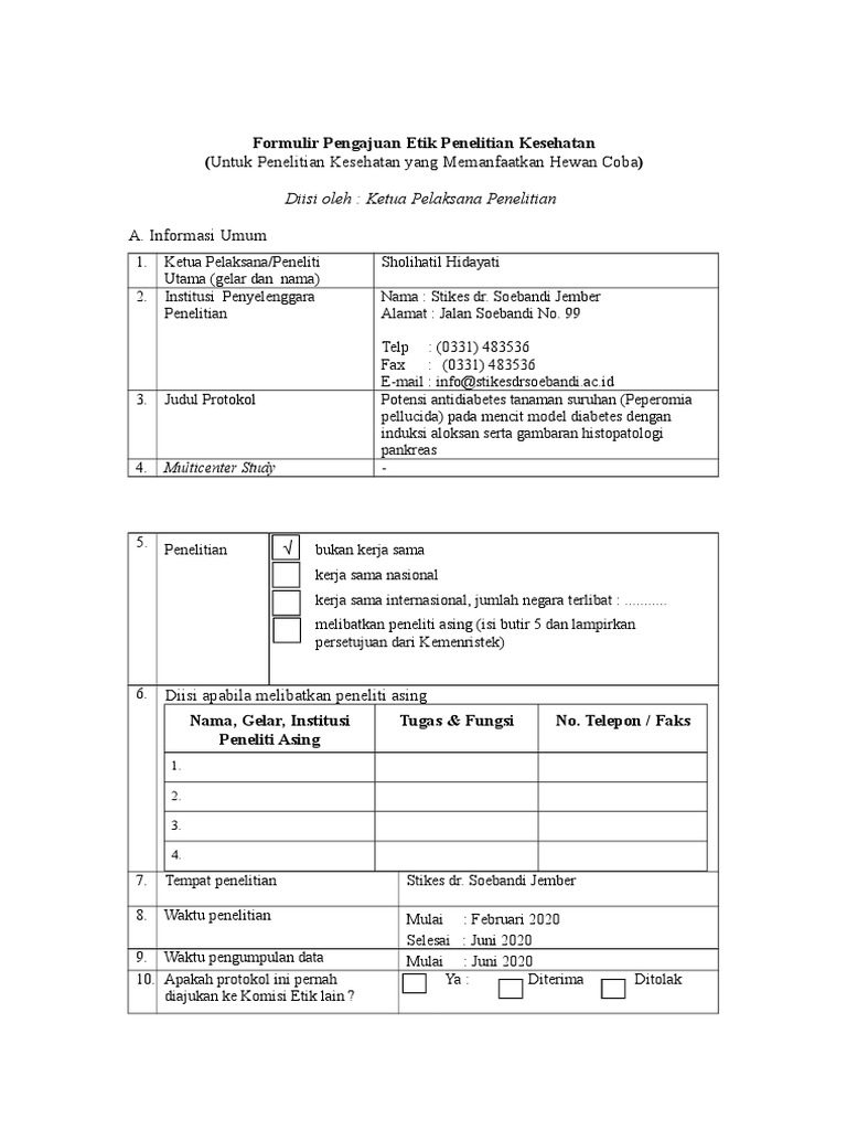 Form Etik Suruhan-1 | PDF