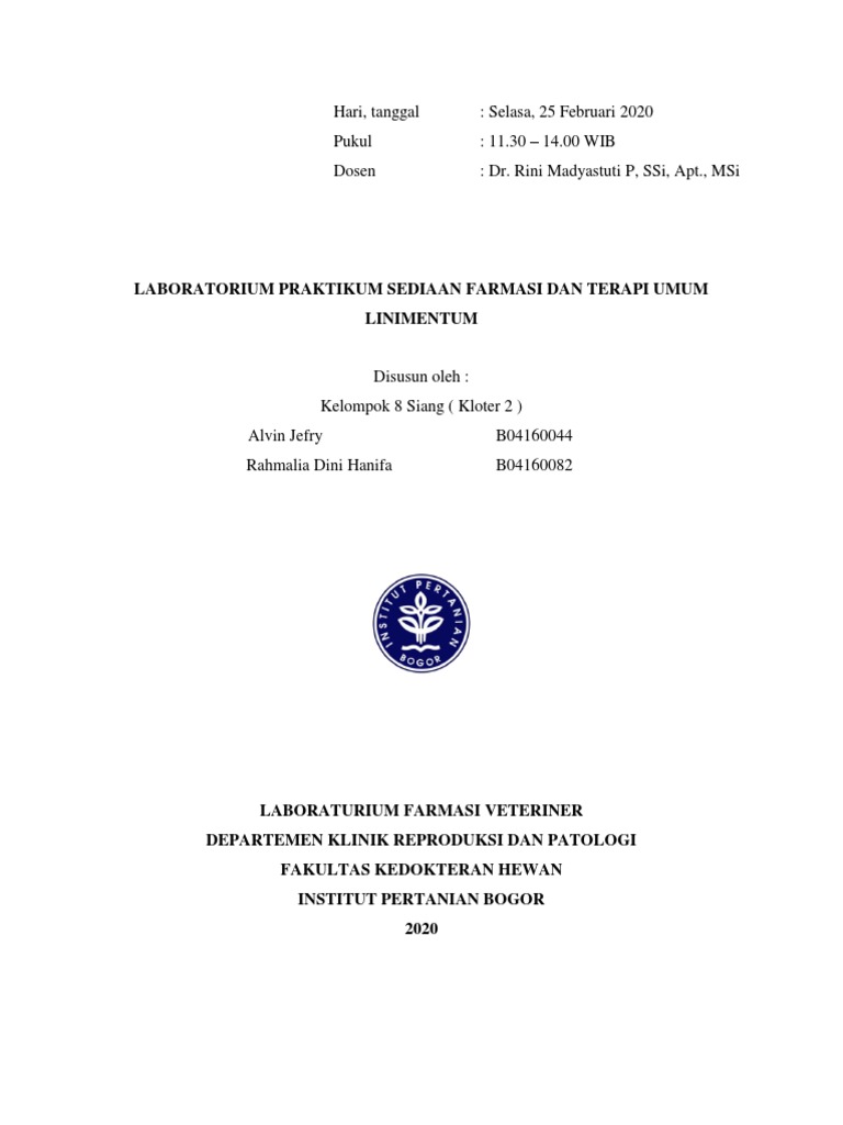 Cover Laporan Linimentum | PDF