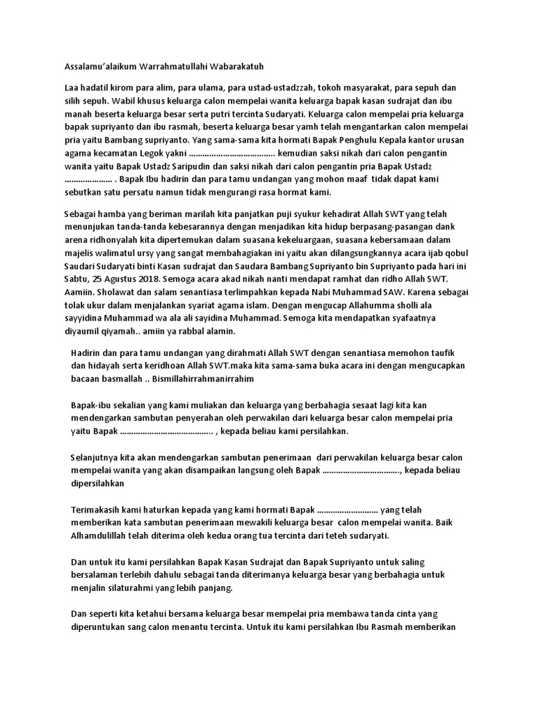 Teks MC Akad Nikah Rofiq | PDF