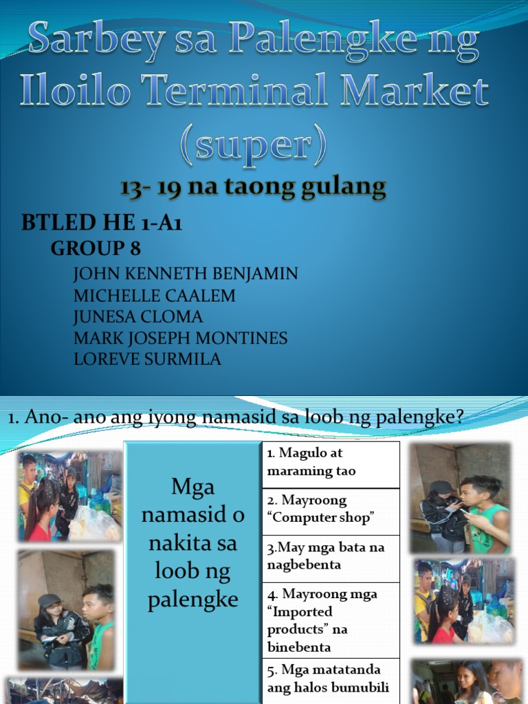 Sarbey Sa Palengke NG - PPTX Montines - pptx12333 | PDF