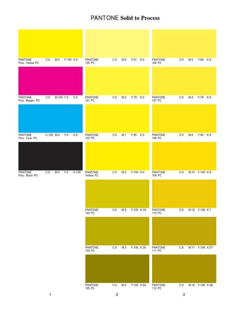 Guía de Colores PANTONE y CMYK | PDF | Color | Gráficos de computadora