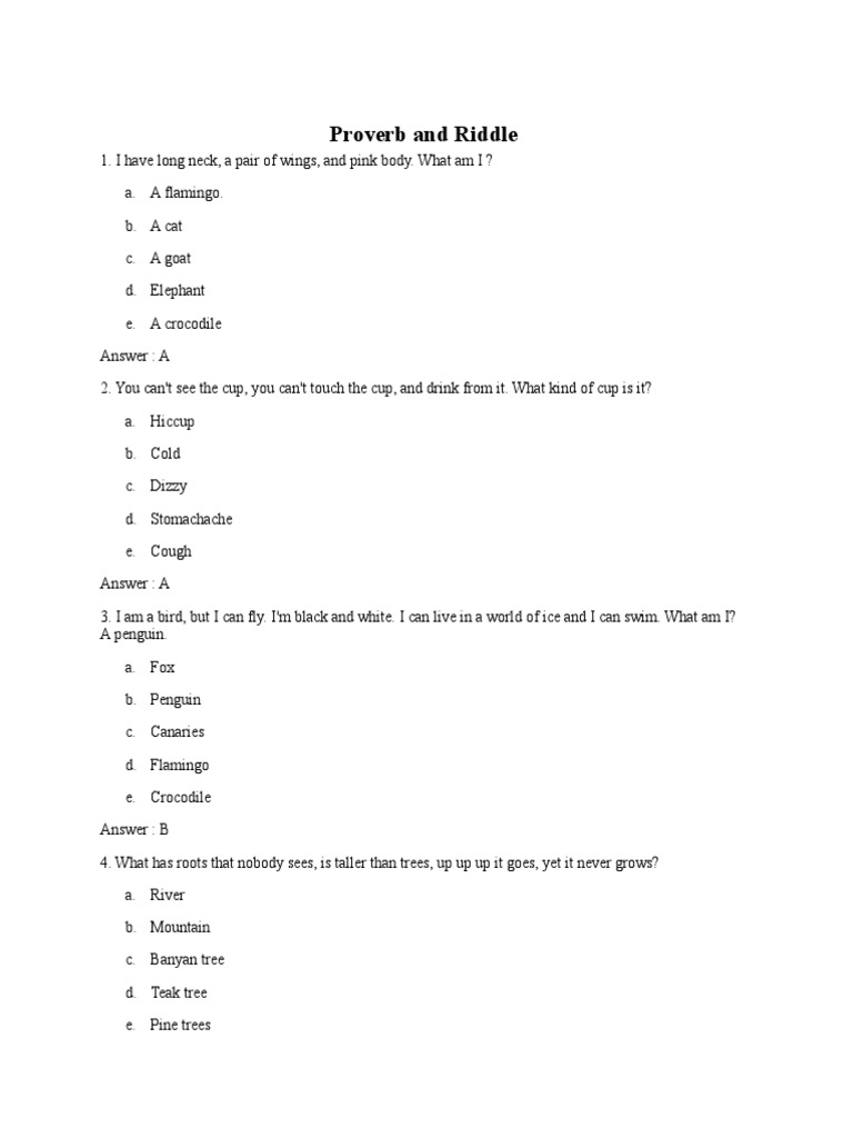 Proverb and Riddle | PDF