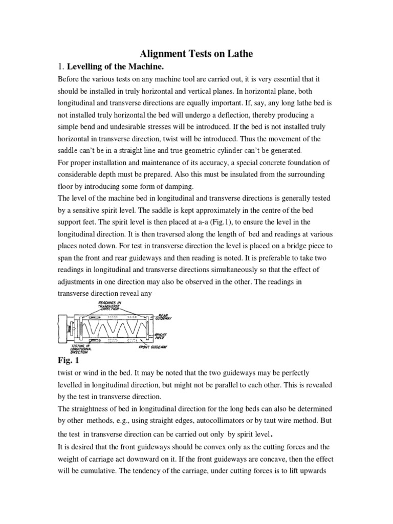 Alignment Tests On Lathe Machine | PDF