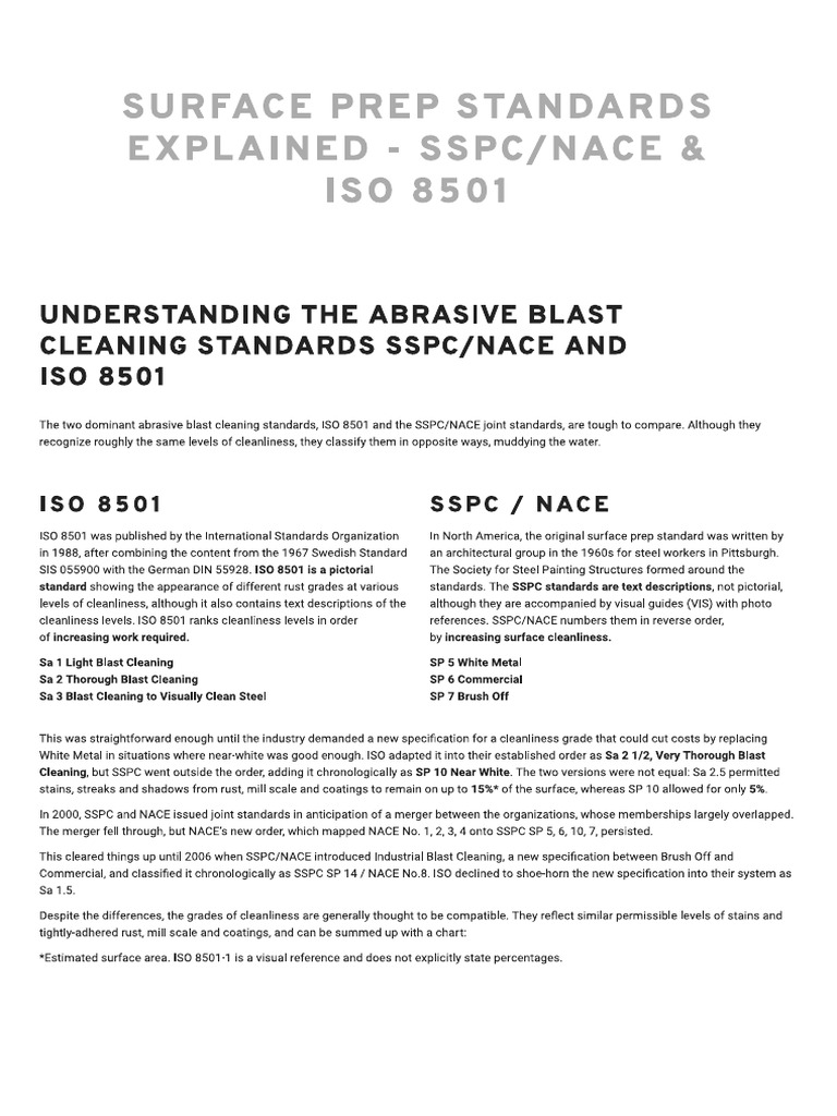 Equivalencia ISO 8501 - SSPC PDF | PDF