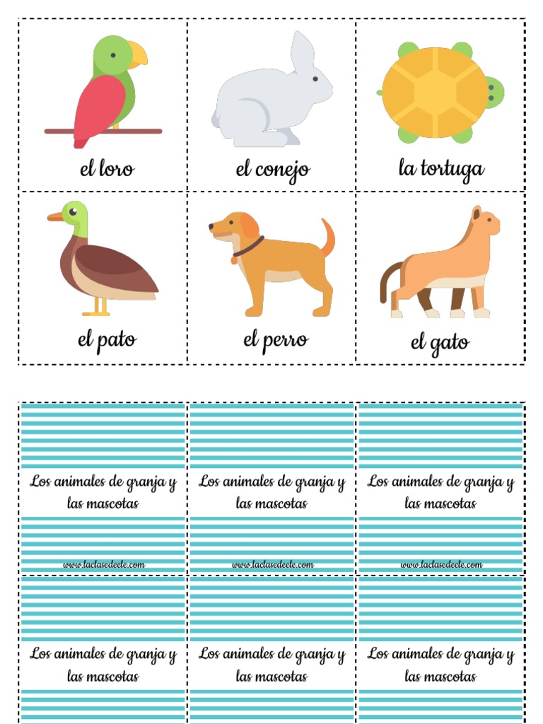 Tarjetas Vocabulario Animales de Granja | PDF | Cocina, comidas y vino ...