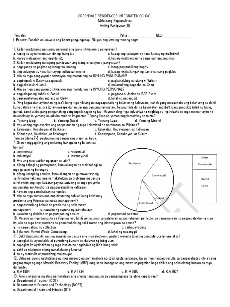 Summative Test in AP 10 (SY 2019-2020) | PDF