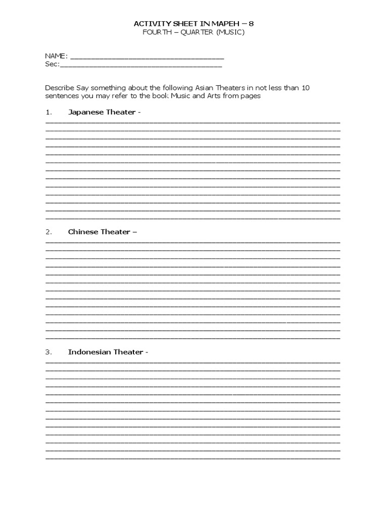 Activity Sheet Mapeh | PDF