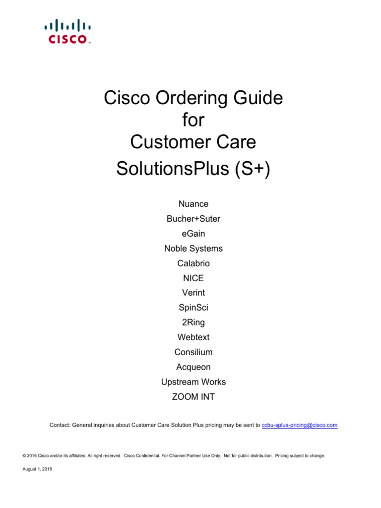 Cisco Contact Center Solution Ordering Guide | PDF