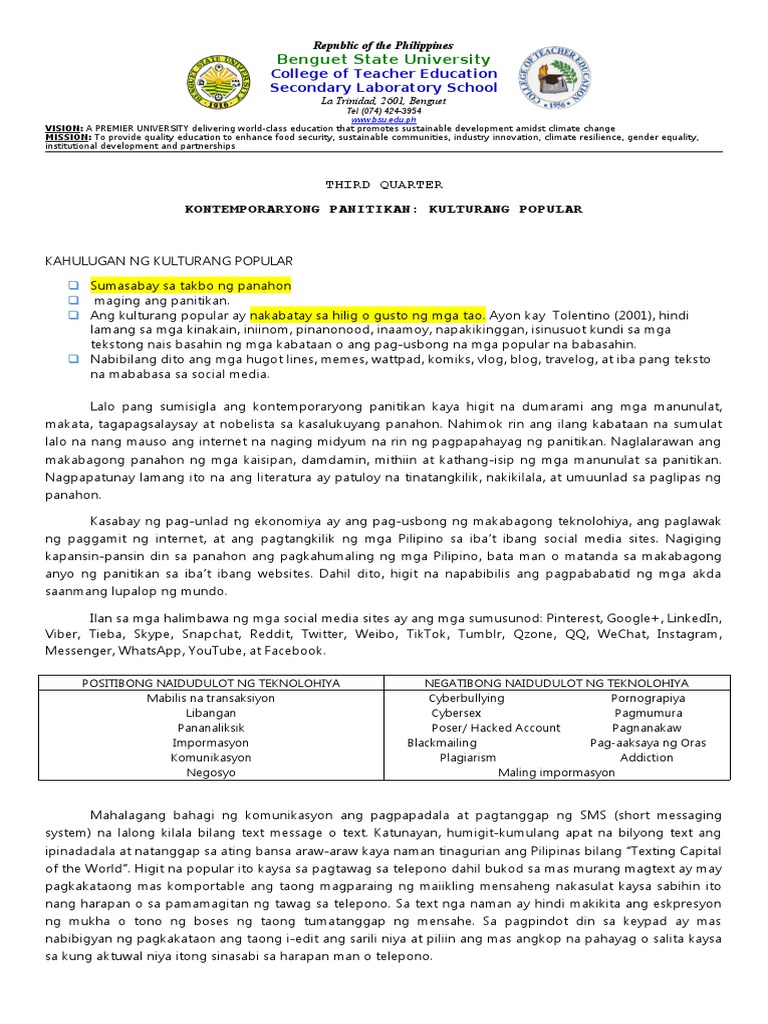 Grade 8 Handout | PDF