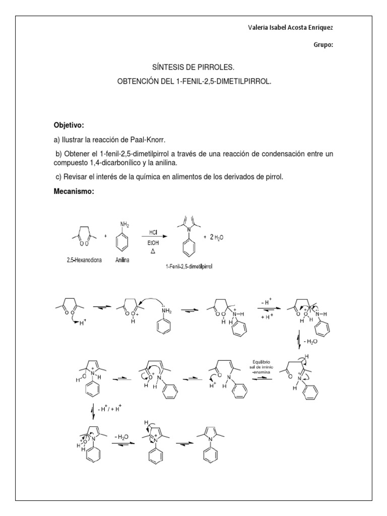 Síntesis de Pirroles | PDF | Ciencia y matemáticas