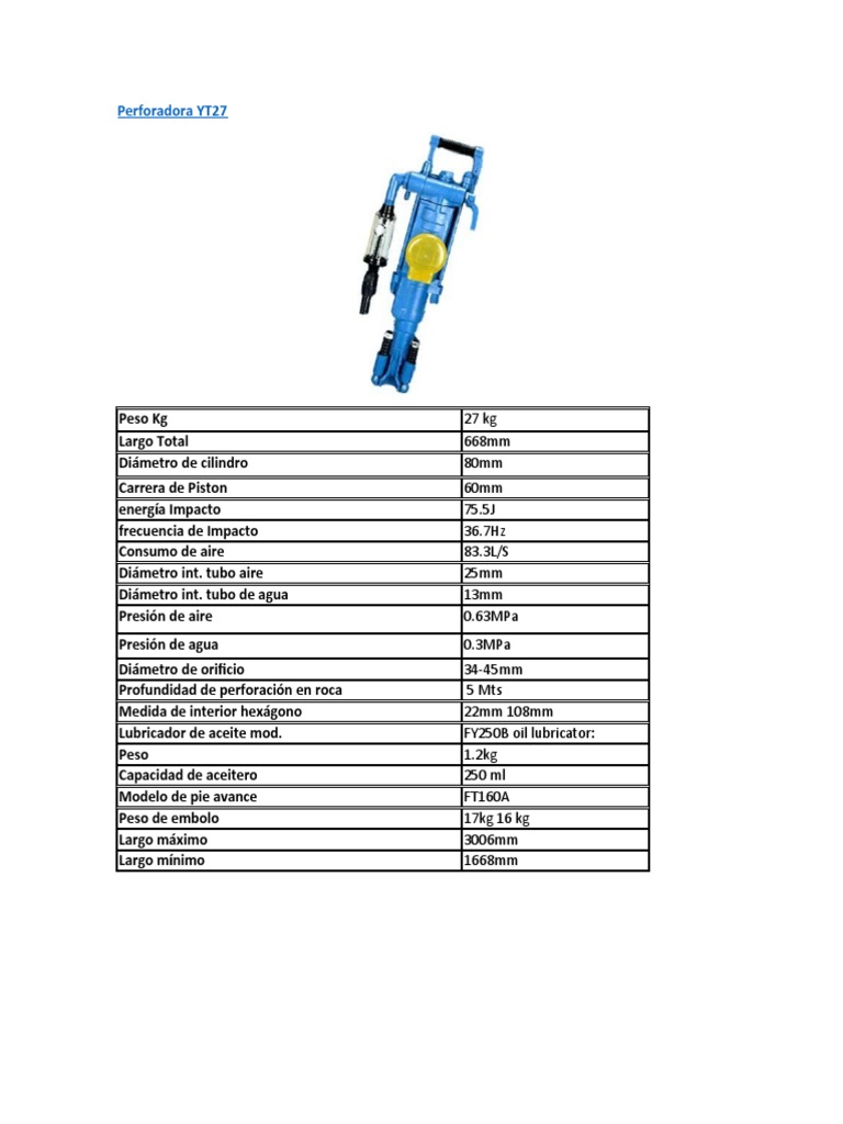 Perforadora YT27 | PDF
