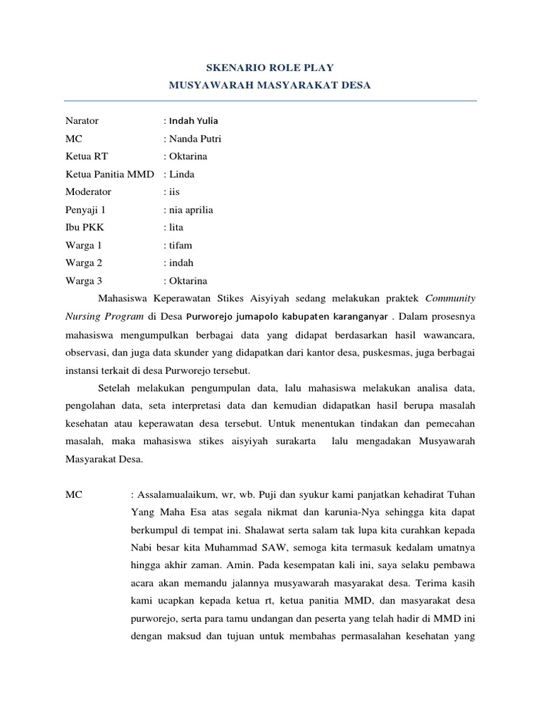 Naskah Roleplay | PDF