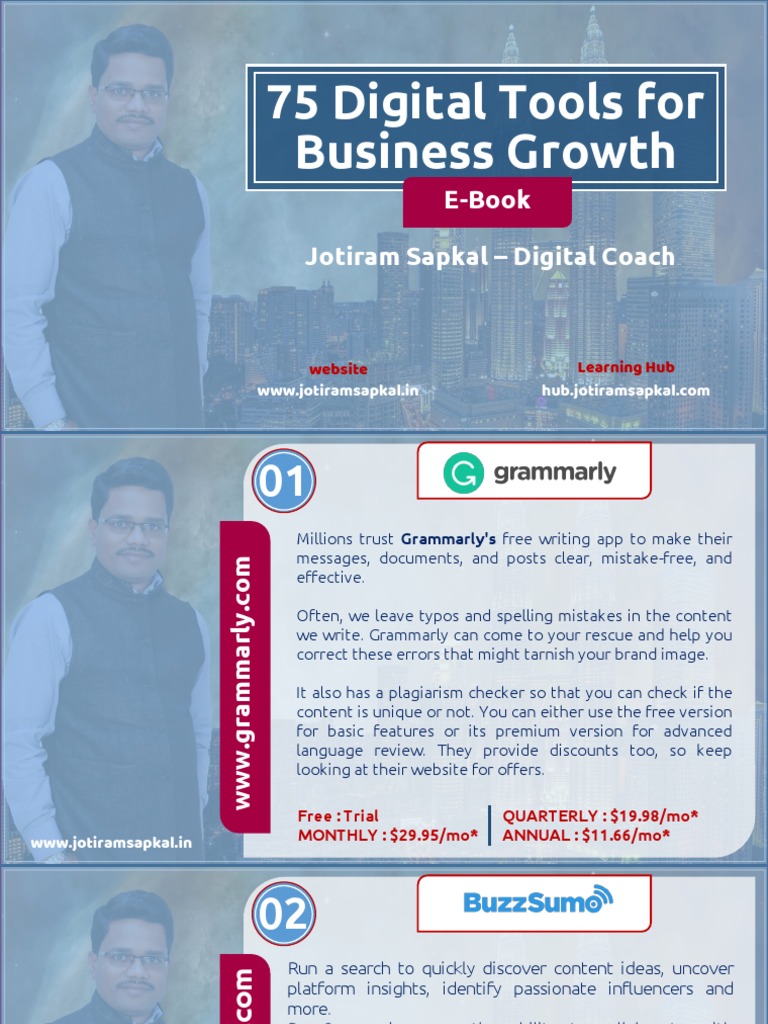 75 Digital Tools For Business Growth E Book Updated On 6 Jan 2020 | PDF