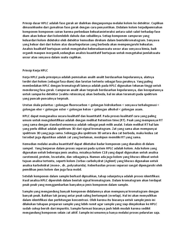 Prinsip dan Analisis HPLC Efektif | PDF