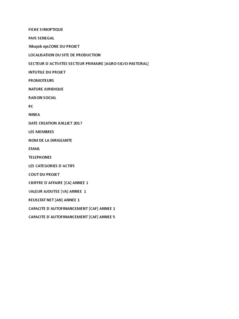 Fiche Synoptique | PDF