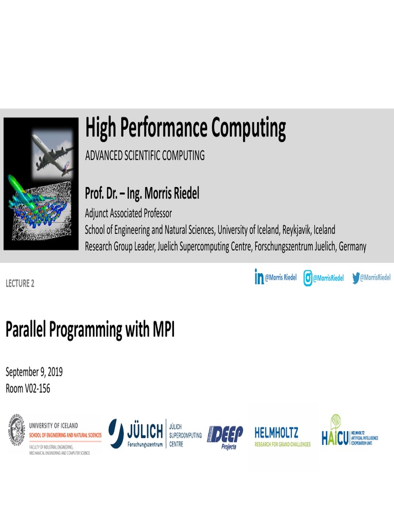 High Performance Computing Lecture 2 Parallel Programming With MPI Pub ...