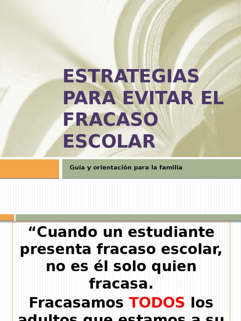 Estrategias para Evitar El Fracaso Escolar | PDF