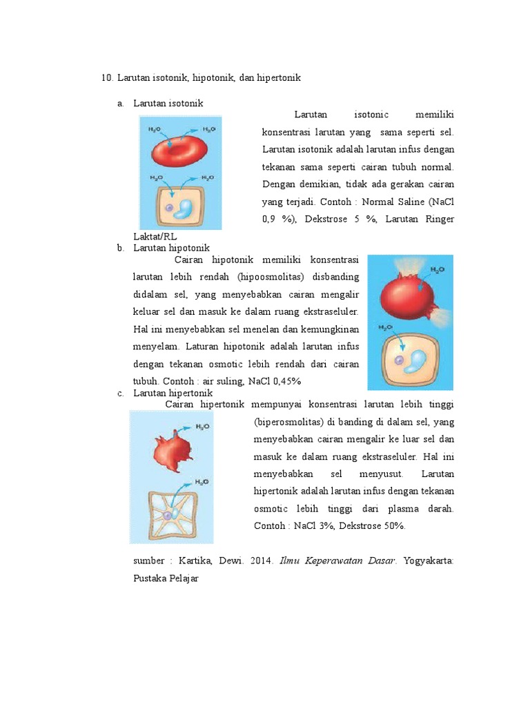 Larutan Isotonik, Hipertonik, Dan Hipotonik | PDF