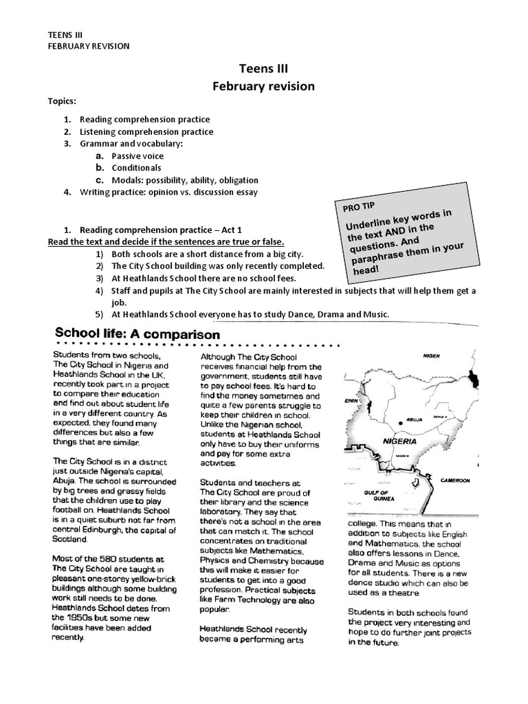 ESL pre-intermediate level revision
