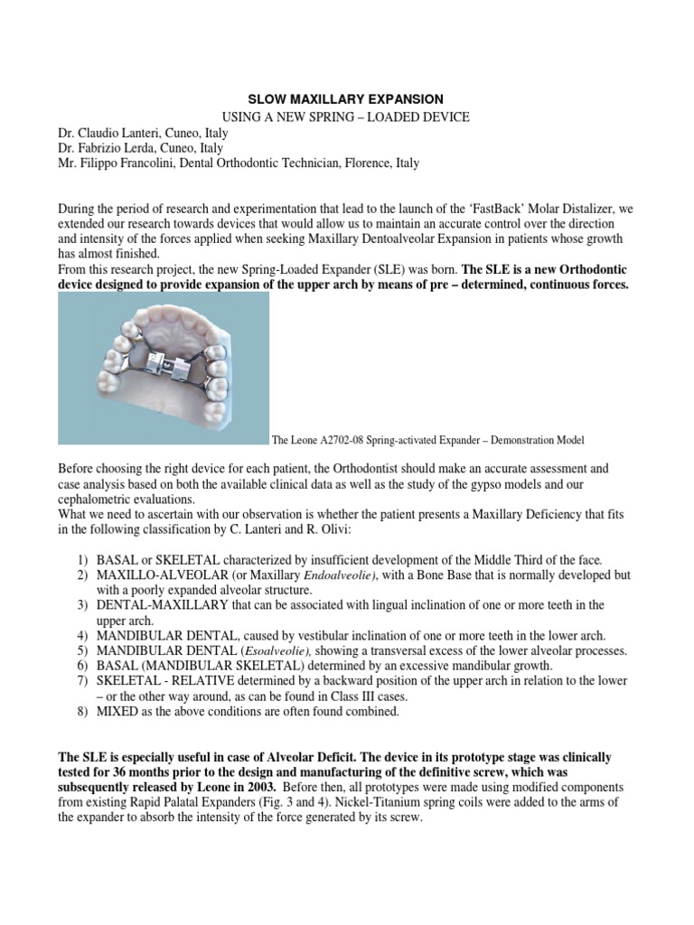 Slow Maxillary Expansion | PDF