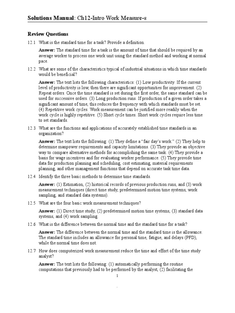 Ch12-Intro Work Measure-S | PDF