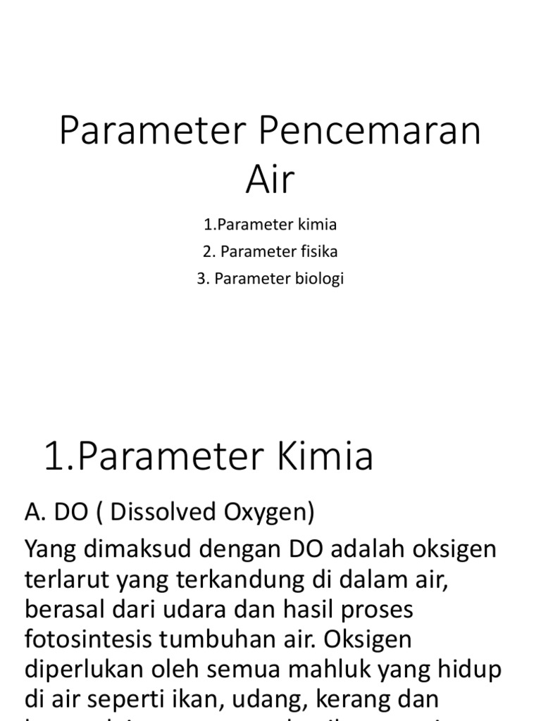 Parameter Pencemaran Air dan Pengukurannya | PDF