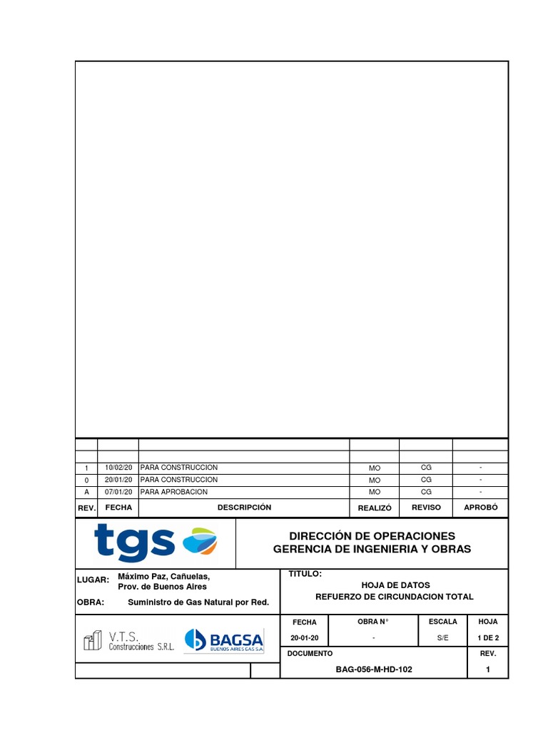 BAG-056-M-HD-102 - 1 Hoja de Datos - REFUERZO DE CIRCUNDACION TOTAL | PDF