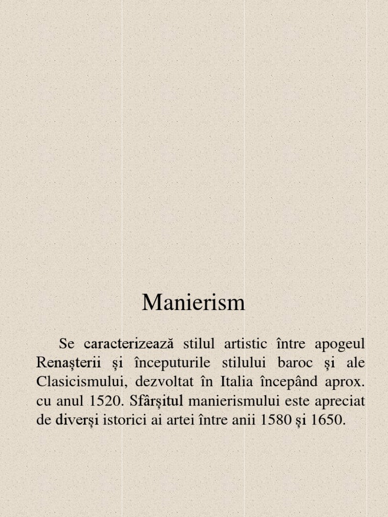Manierismul | PDF