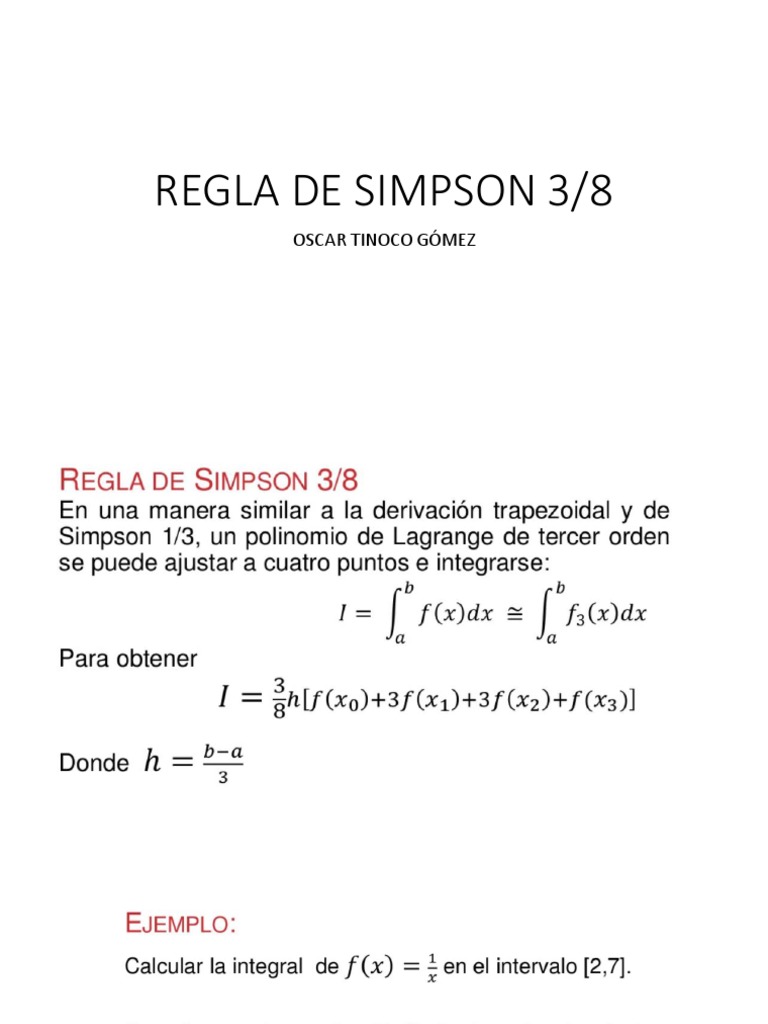 Regla de Simpson 3 - 8 | PDF