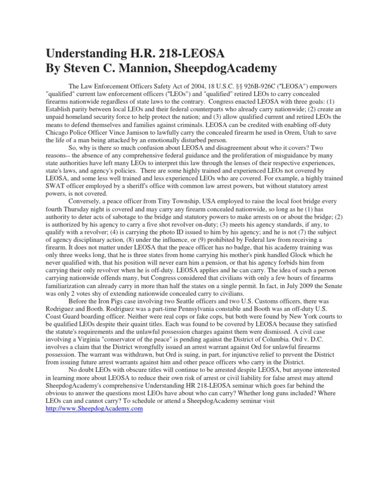 Understanding LEOSA | PDF | Virtue | Government