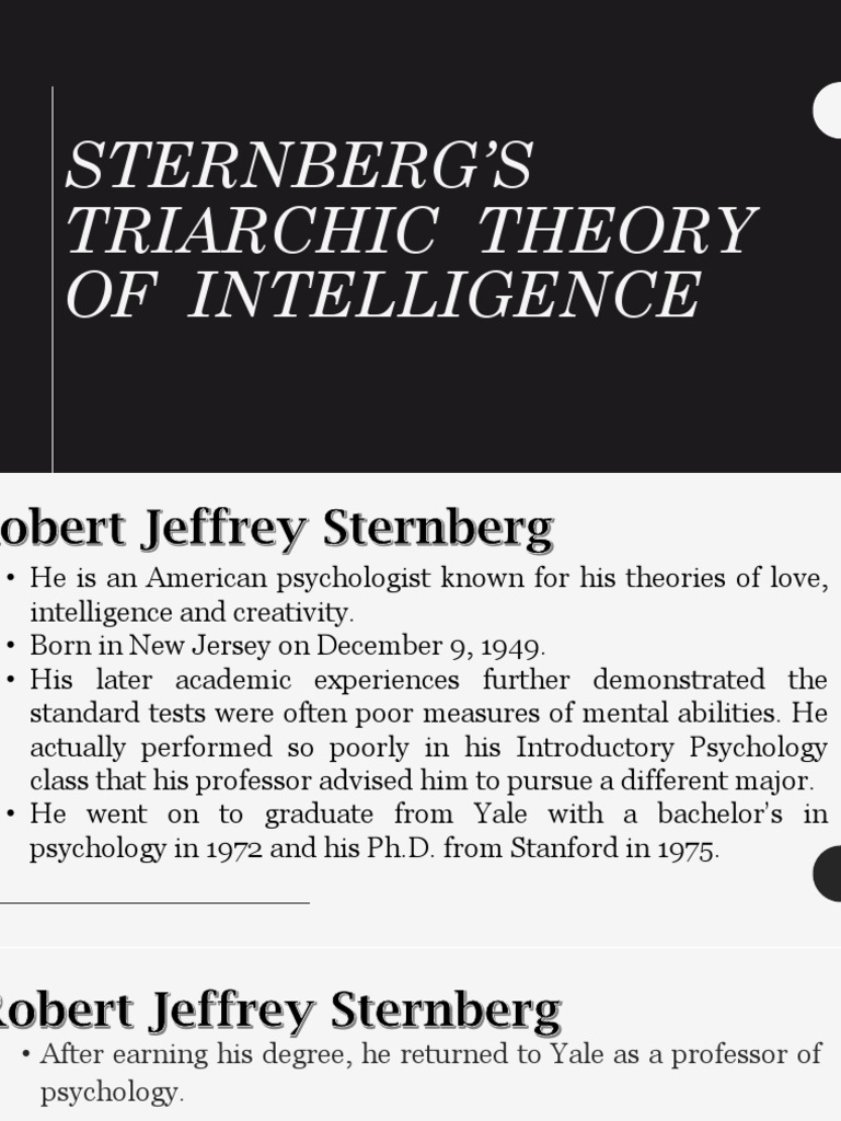 Sternberg S Triarchic Theory Of Intelligence Pdf