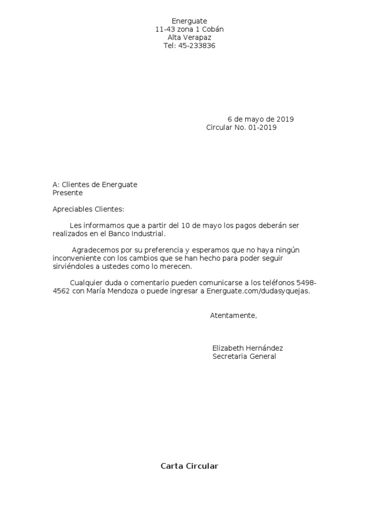 Carta Circular | PDF