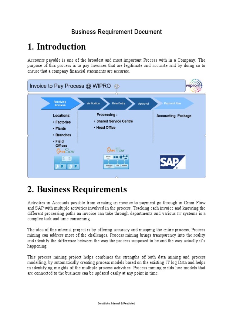 BRD Template For BI Analytics | PDF