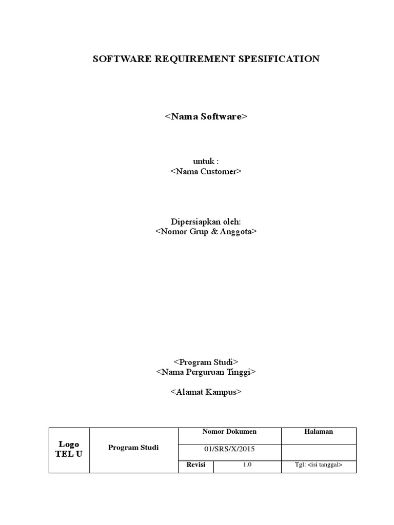 Contoh Dokumen SRS Lengkap | PDF