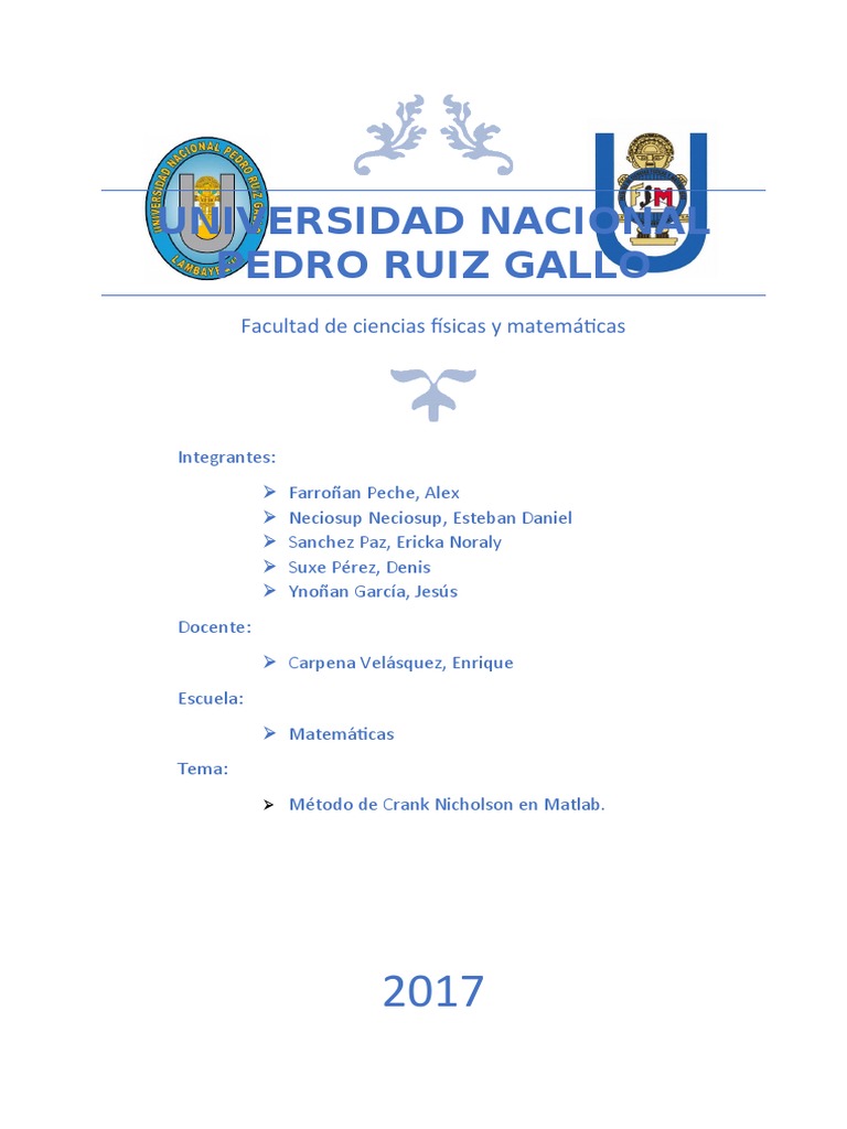 Metodo de Crank Nicholson Mediante Matlab | PDF