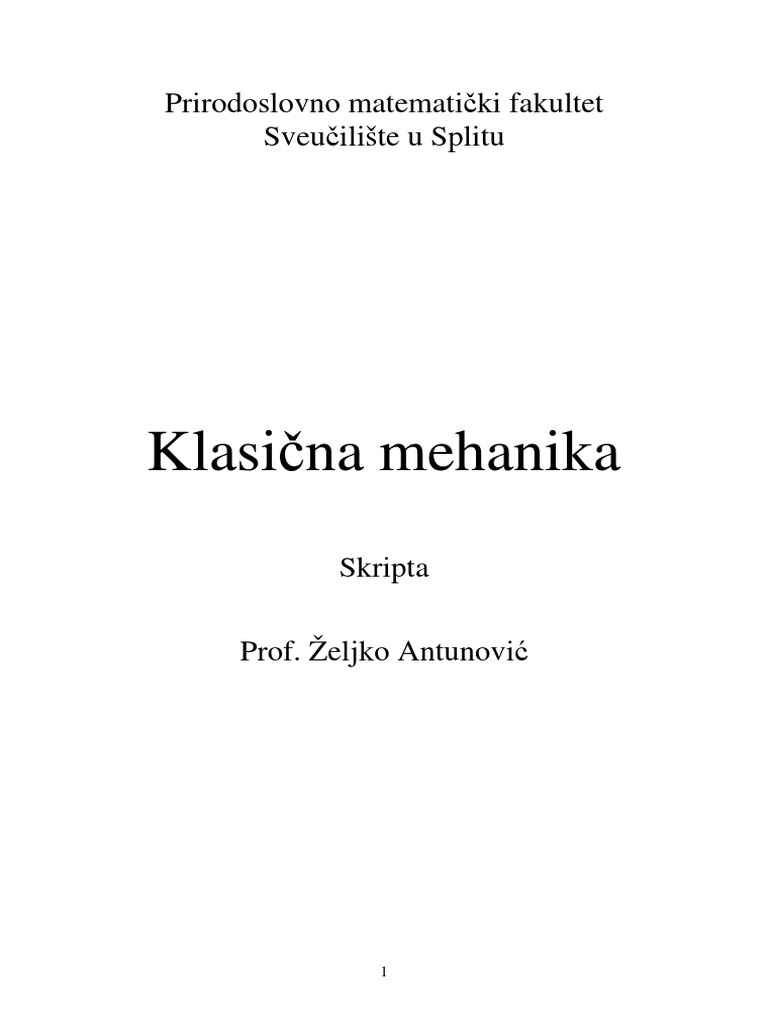 Teorijska Mehanika PDF | PDF