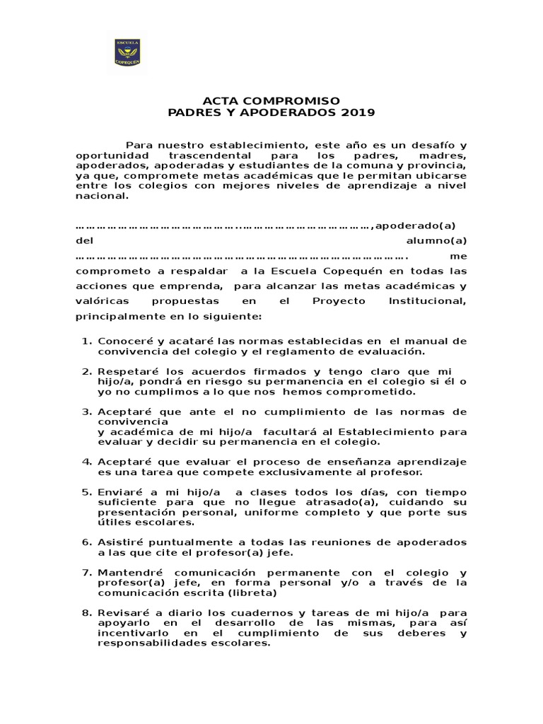 Compromiso Apoderado | PDF