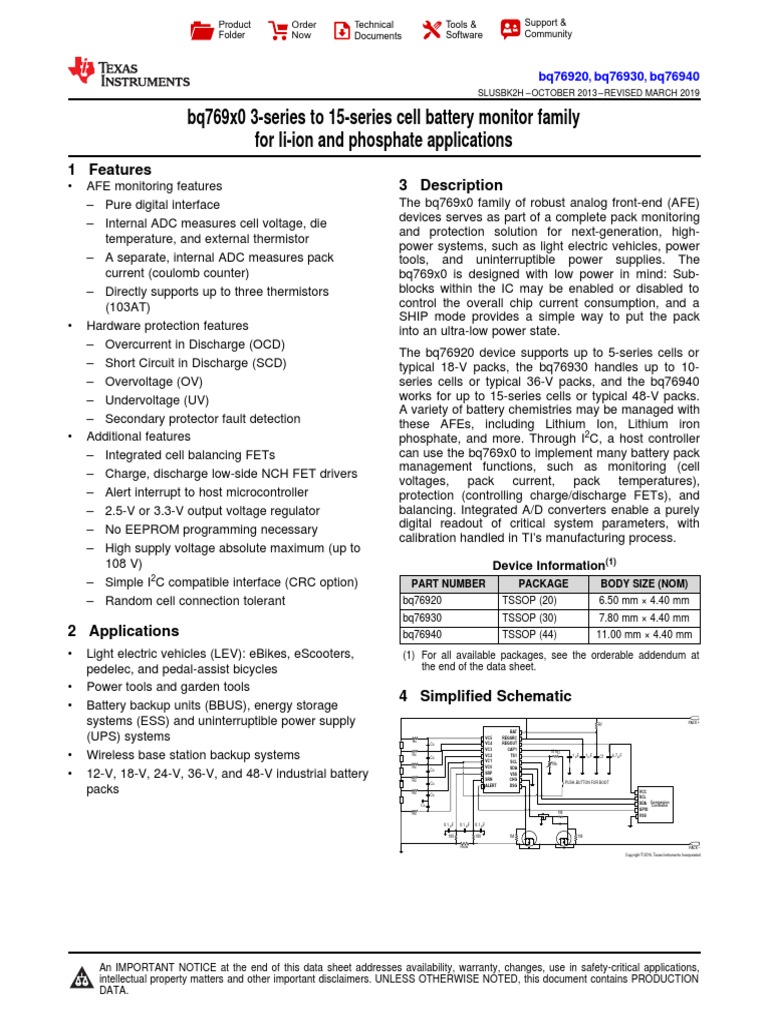 bq76920 PDF | PDF | Computers