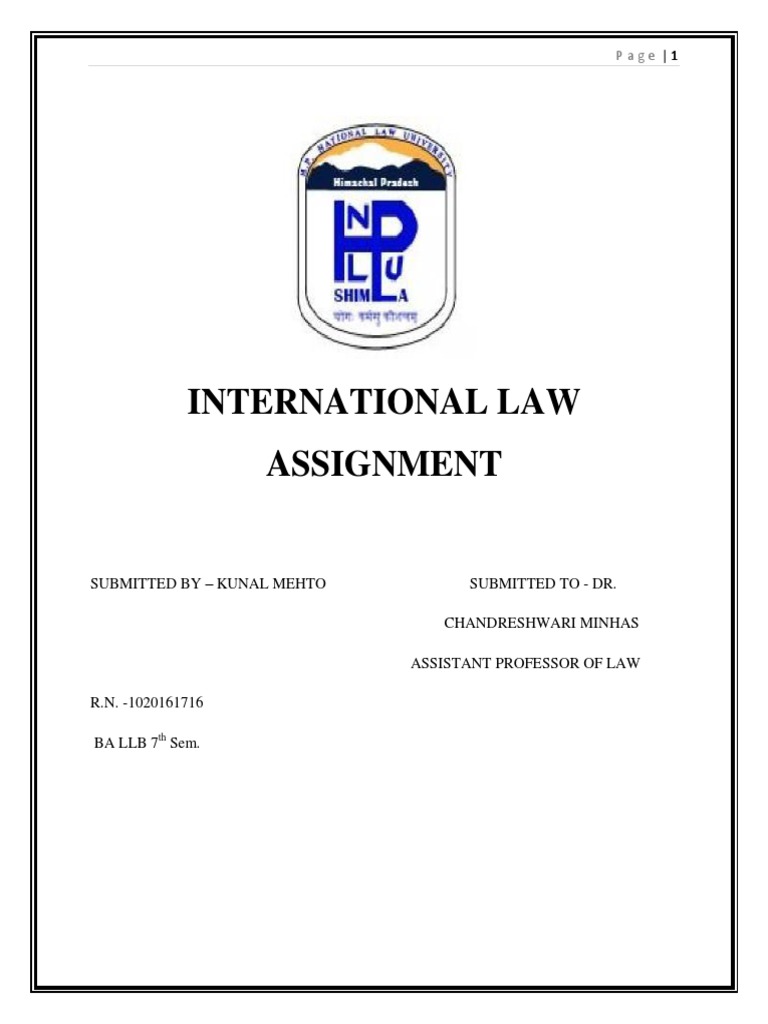 International Law Assignment | PDF | Mediation | Arbitration