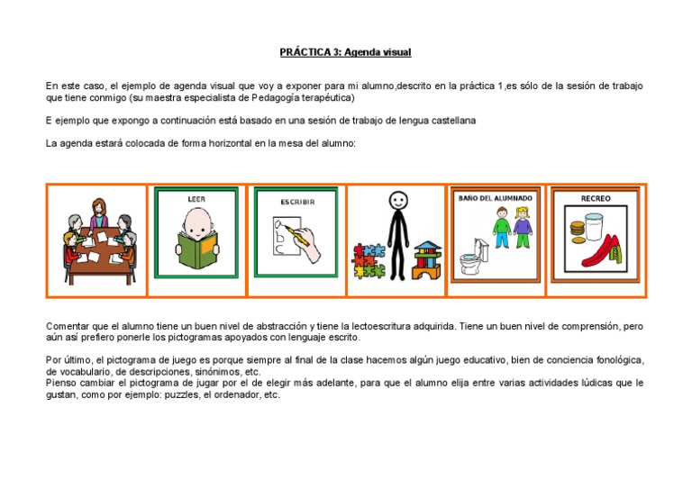 Ejemplo de Agenda Visual en Aula | PDF | Crecimiento personal y ...
