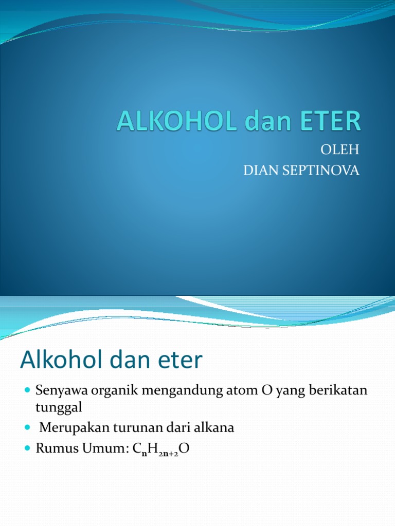 Alkohol Dan ETER | PDF